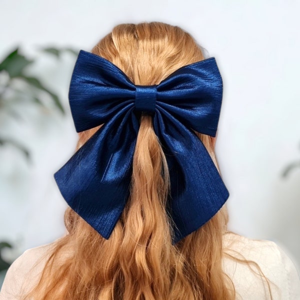 Blue Hair Bows - Etsy