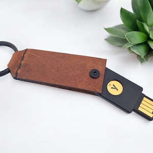 Yubikey Leather Case Protector Yubico 5 NFC Keychain Holder Yubikey 5C ...