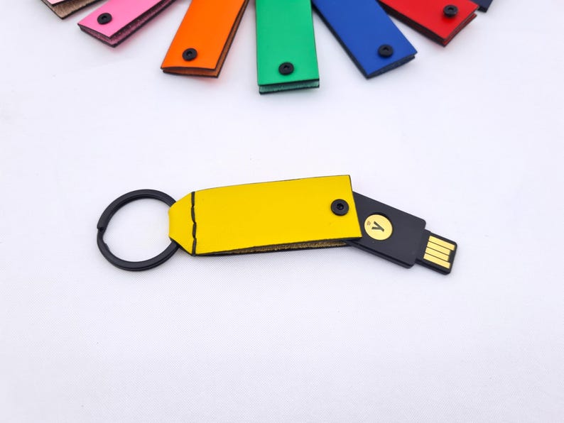 Yubikey Holder Keychain Protect Yubikey 5 NFC Leather Case Yubico ...