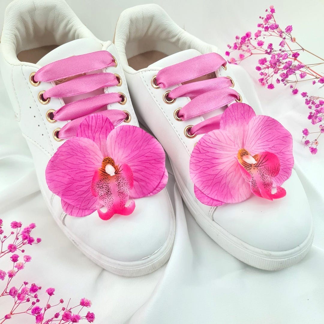 Flower Shoe Clip Flowers for Sneakers Fuschia Orchid Accessories High ...