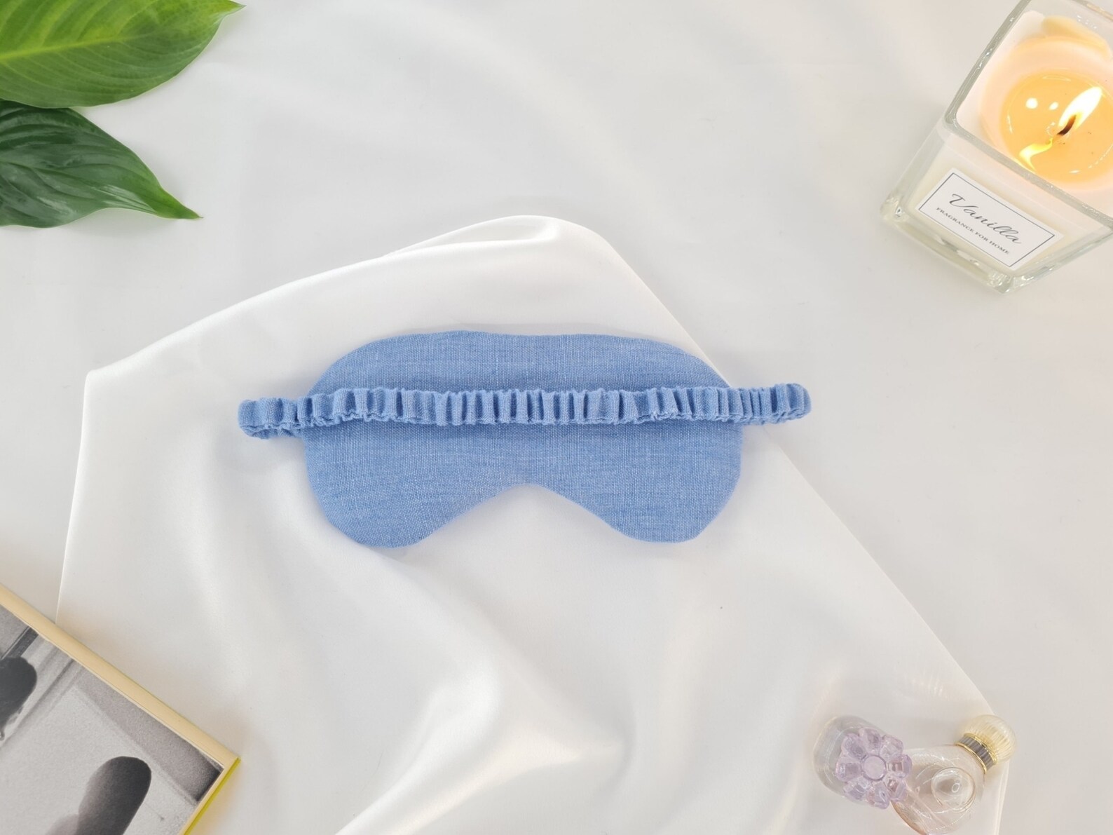 Embroidered Linen Sleep Mask, Custom Eye Mask, Personalized Sleeping ...