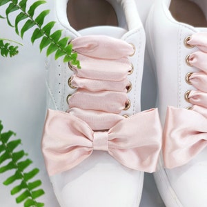 Pink Shoelaces, Satin Shoelaces, Shoelace Ribbons, Shoelaces With Bow ...