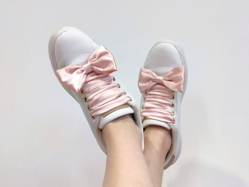 Pink Shoelaces, Satin Shoelaces, Shoelace Ribbons, Shoelaces With Bow ...
