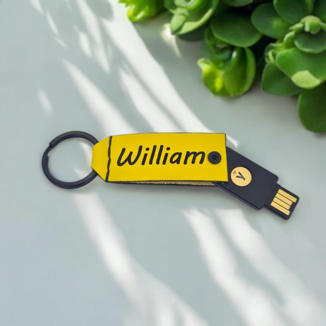 Peronalized Yubikey Holder Security Key Leather Custom Case ...