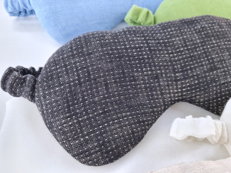 Embroidered Linen Sleep Mask, Custom Eye Mask, Personalized Sleeping ...