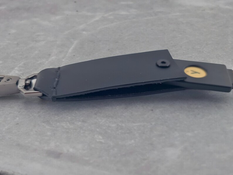 Genuine Leather Yubikey Keychain Case With Snap Hook - Available in ...