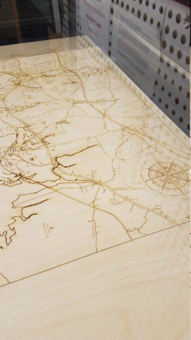 Custom Topographic or Bathymetric Laser Cut Map of Your City/town - Etsy