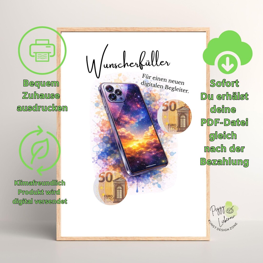 Smartphone Money Gift Voucher – A4 PDF Printable – DIY – Download ...