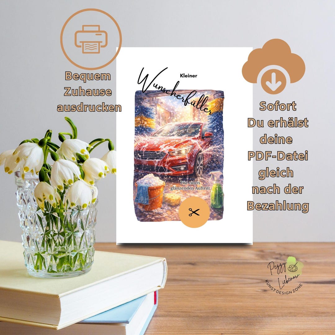 Car Wash Money Gift Poster – A4 PDF to Print – DIY Voucher – Instant ...