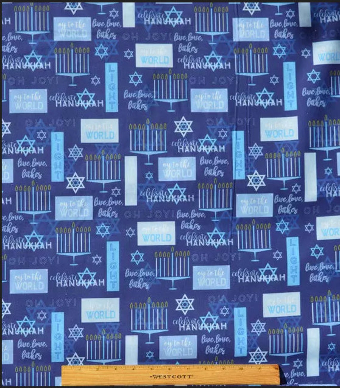 Hanukkah Fabric Jewish Fabric by the Half Yard Judaica - Etsy