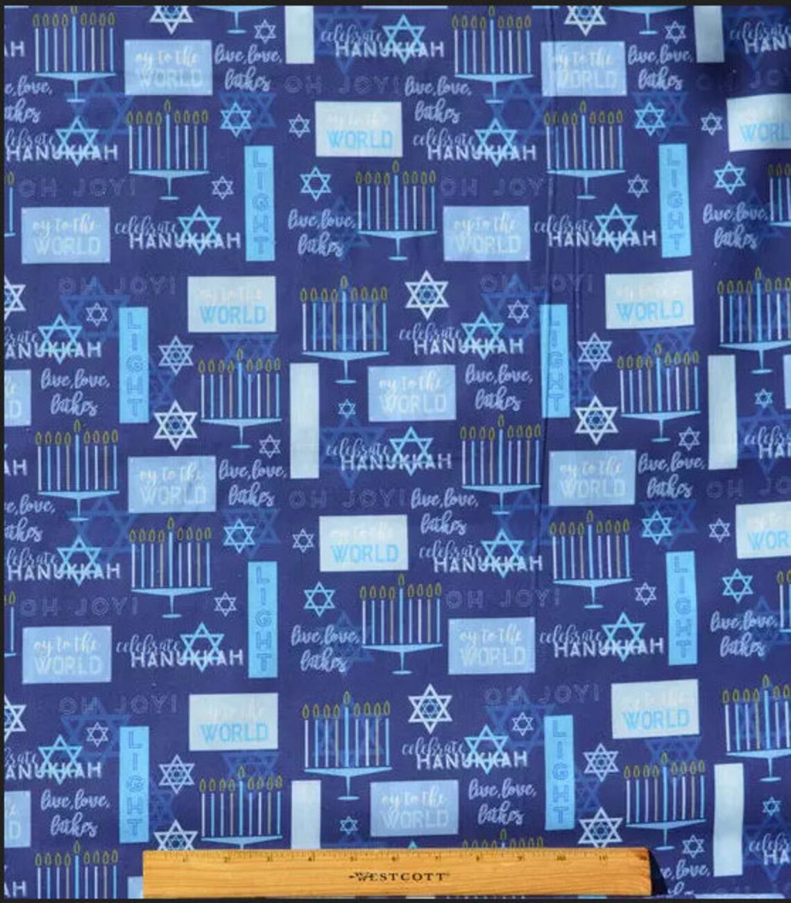 Hanukkah Fabric Jewish Fabric by the Half Yard Judaica - Etsy