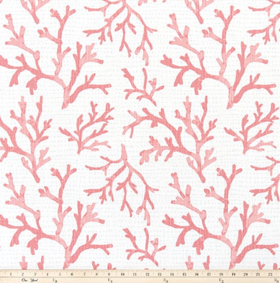 Coastal Fabric Coral Premier Prints Fabric Fusion Orange - Etsy