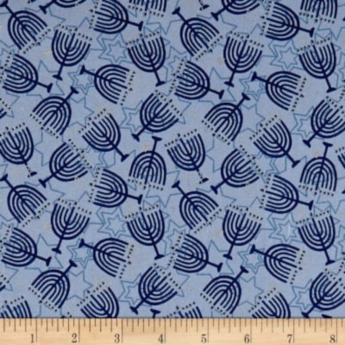 Judaica Fabric by the Half Yard Jewish Fabric Out of Print - Etsy