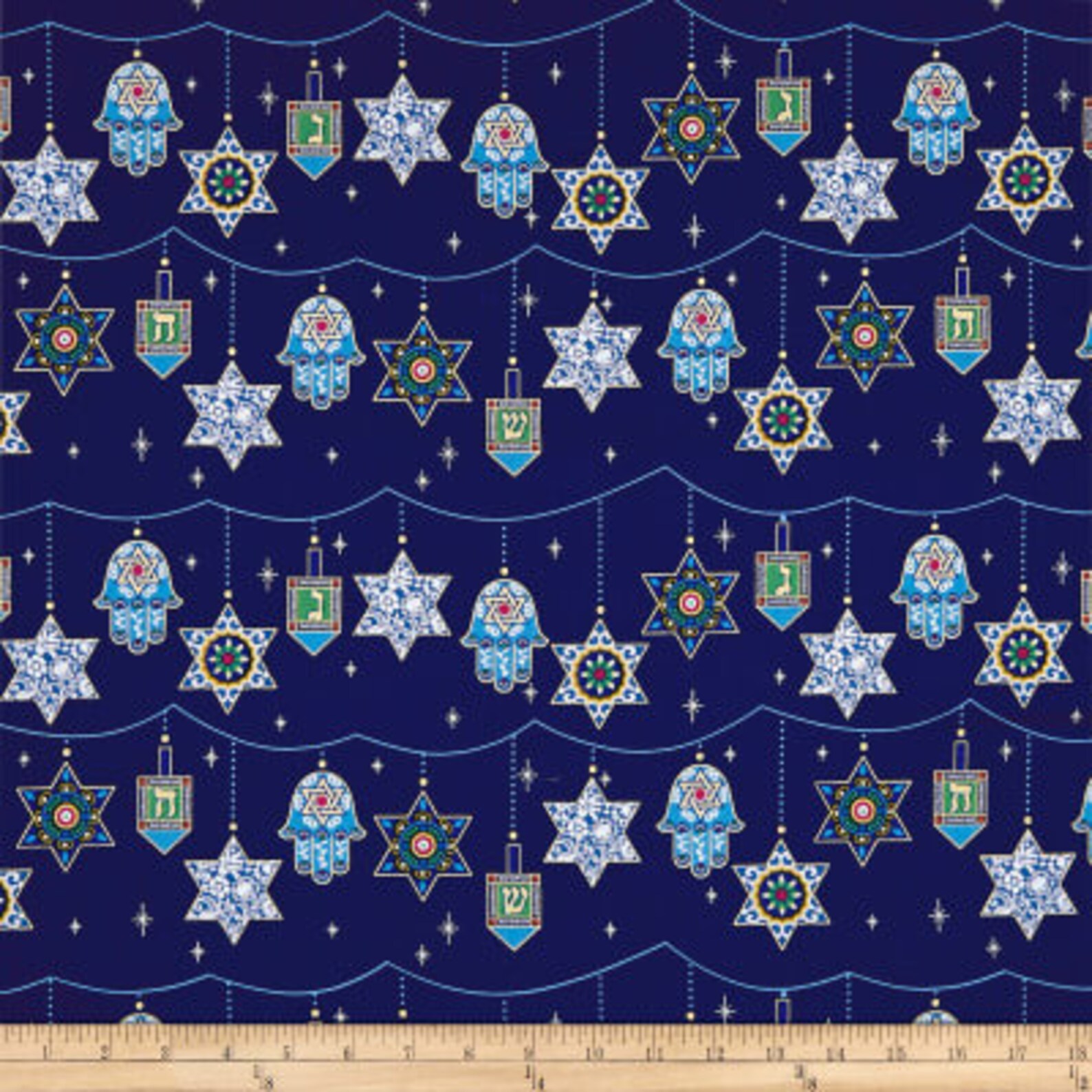 Jewish Fabric, Star of Peace Fabric, Quilters Cotton Face Mask, Judaica ...