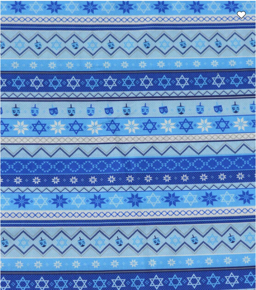 Hanukkah Fabric, Jewish Fabric, by the Half Yard, Judaica Fabric, Mixed ...
