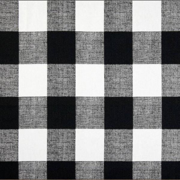 Black and White Check Fabric - Etsy