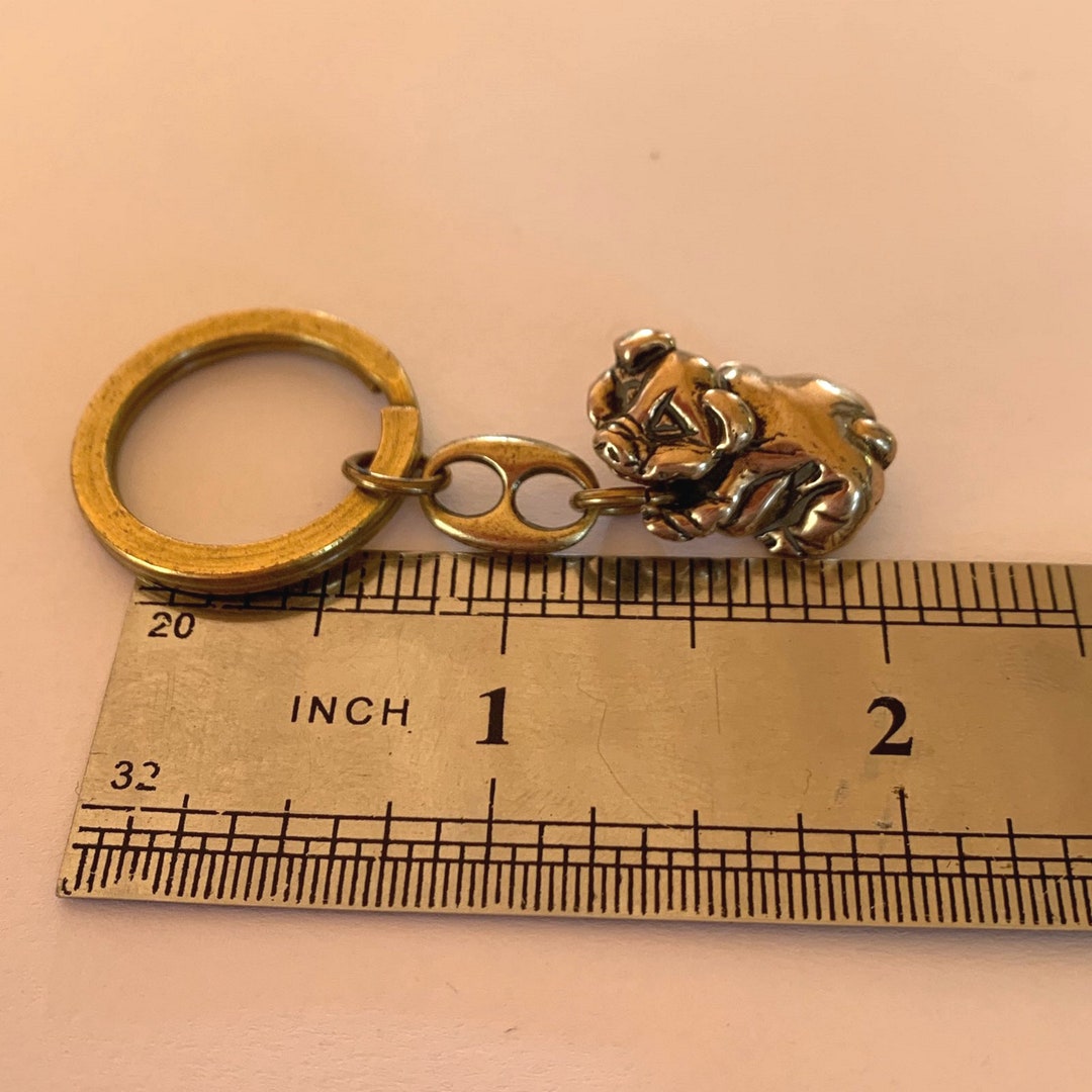 Little Piggy Brass Keychain Pig Key Ring Pig Lover Gift Bronze Pig ...