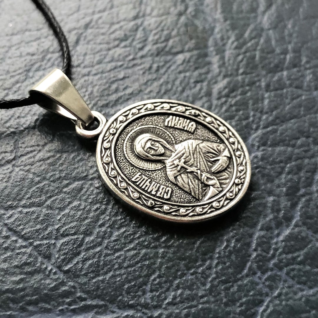Saint Lydia Icon Necklace. Martyr Lydia in Illyria Christian Charm ...