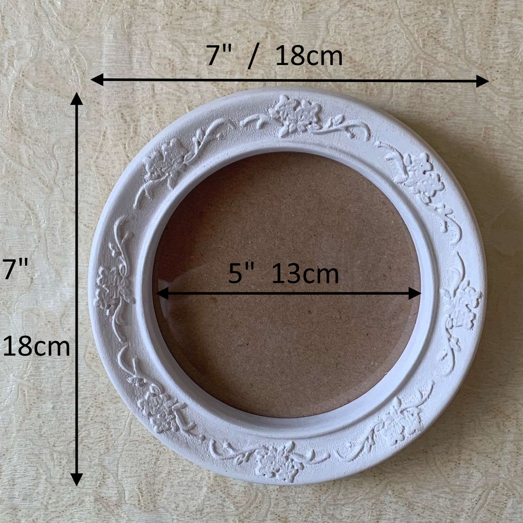 White Round Flower Photo Picture Decorative Frame Floral Ornate ...