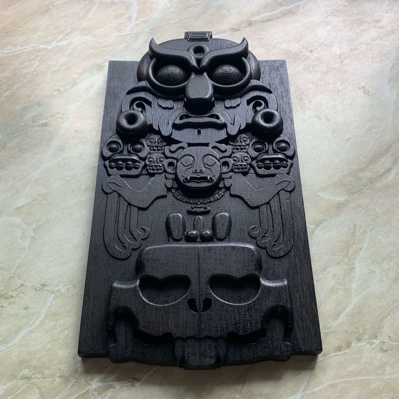 Aztec Mayan Wooden Wall Art Carved Wood Relief Wall Panel - Etsy