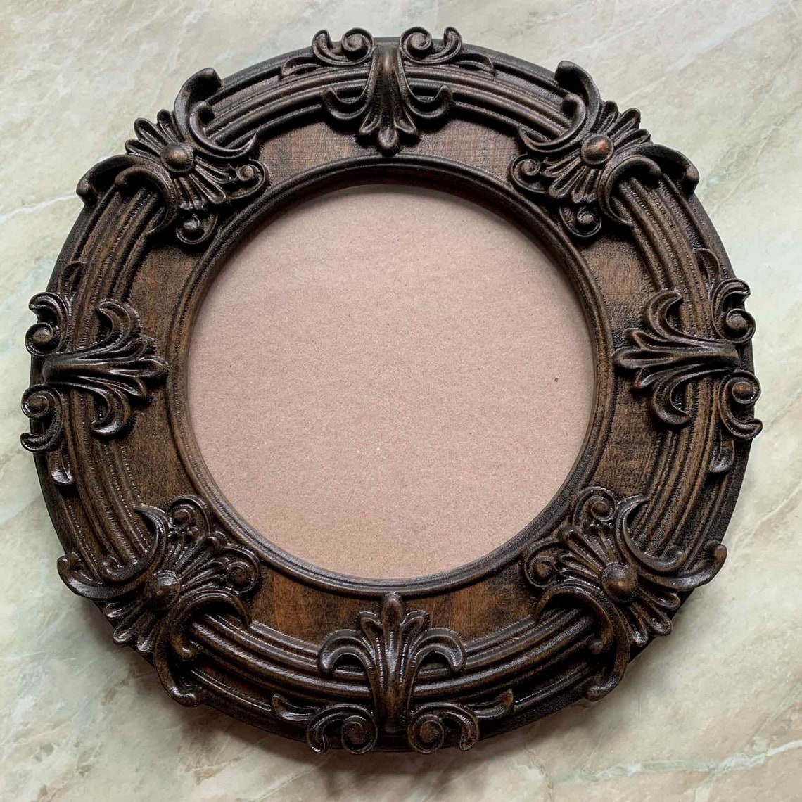 Round Photo Picture Frame Wall Mounted Home Decor Embroidery | Etsy