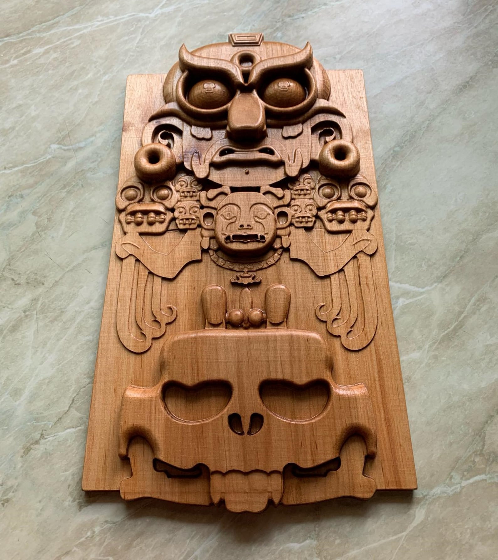 Aztec Mayan Wooden Wall Art Carved Wood Relief Wall Panel - Etsy