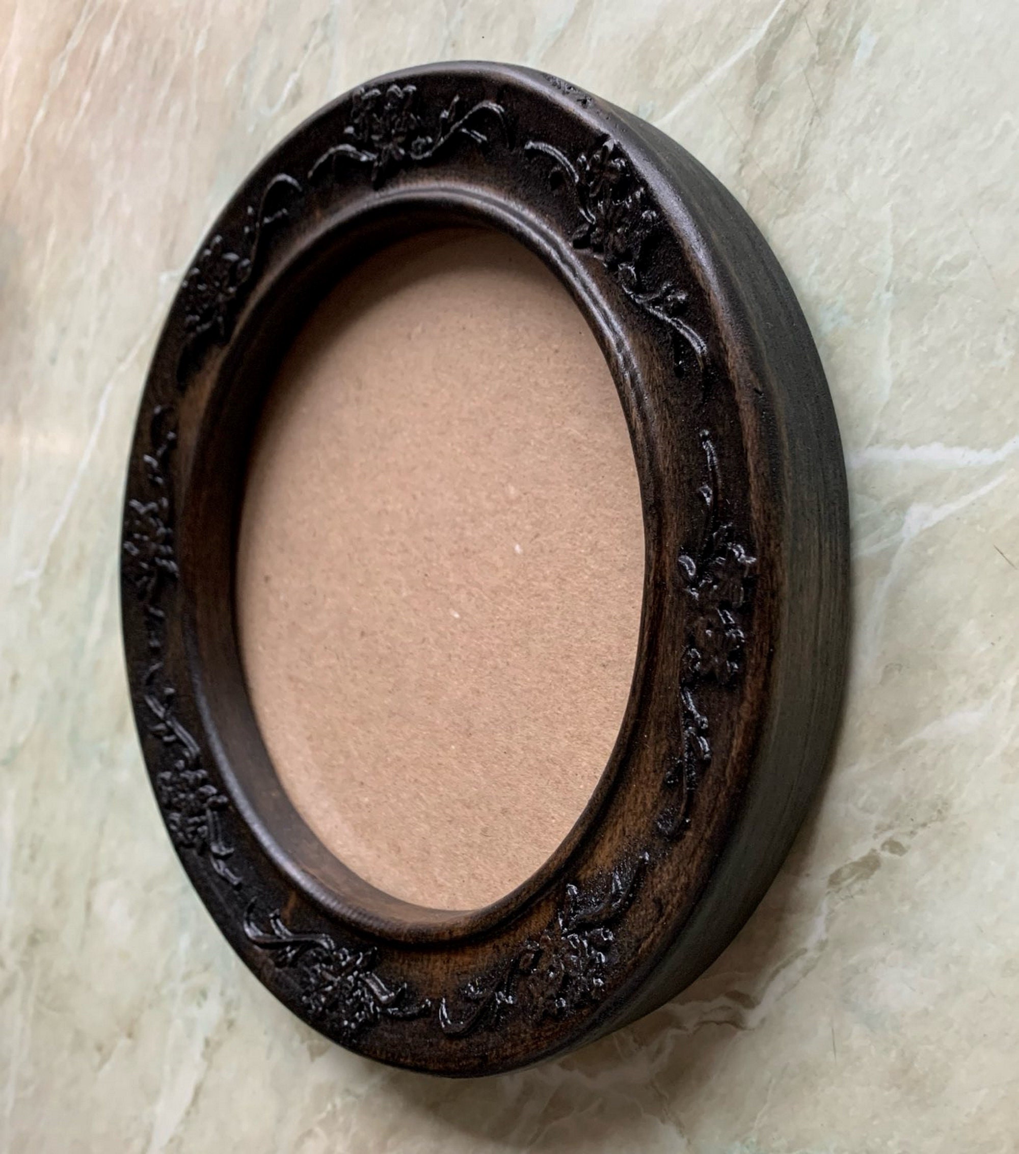 Round Flower Photo Picture Decorative Frame Floral Ornate | Etsy