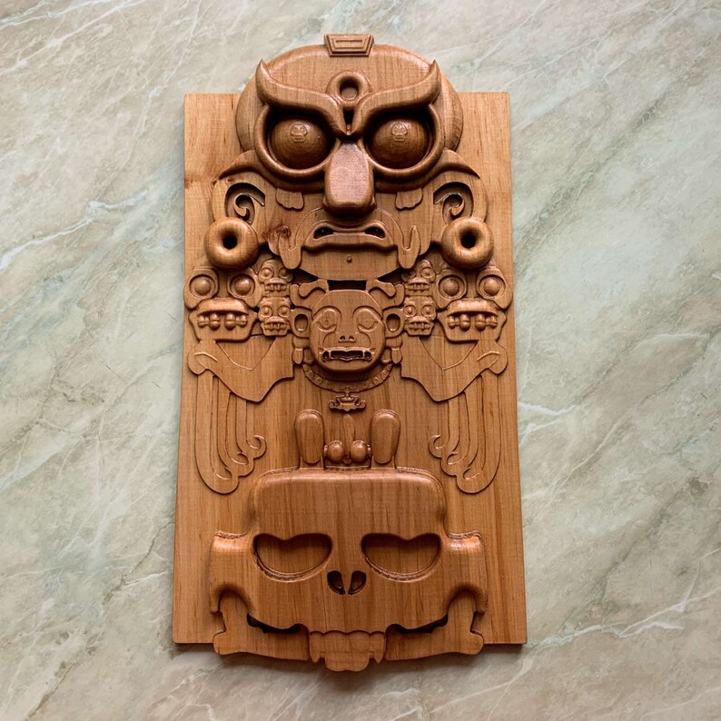 Aztec Mayan Wooden Wall Art Carved Wood Relief Wall Panel - Etsy