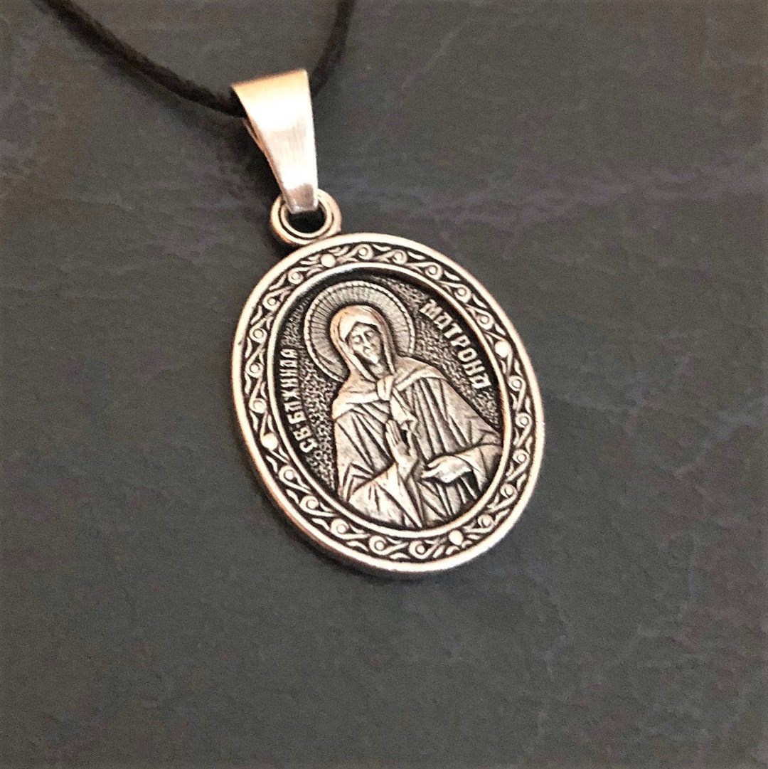 Saint Matrona Medal Pendant, Icon Necklace. Matrona, Blessed Eldress of ...