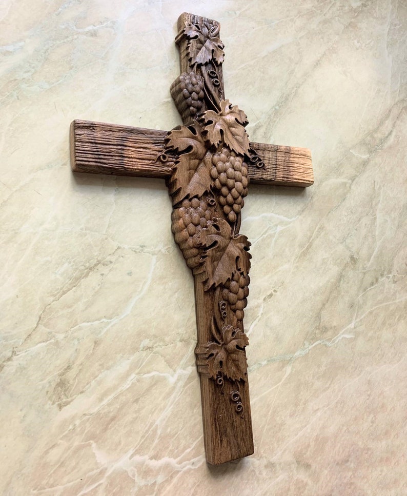 Vine Cross Orthodox Wooden Carved Christian Cross Decor First | Etsy