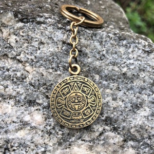 Mayan Aztec Calendar Keychain / Necklace. Maya Calendar Medallion ...