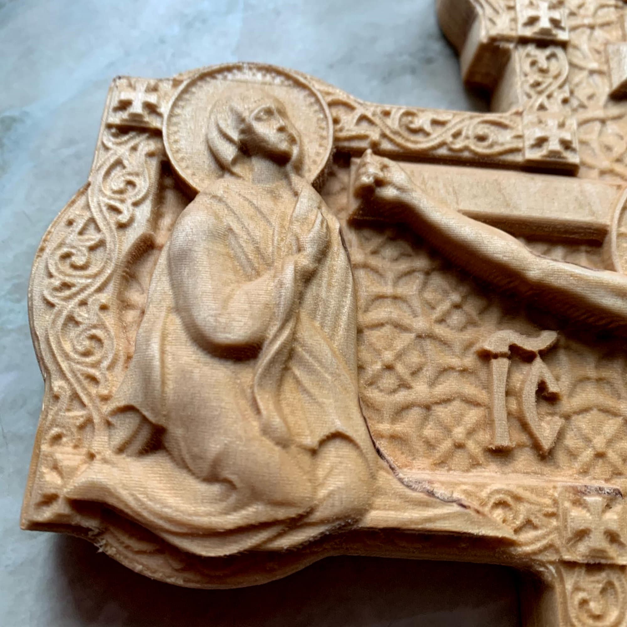 Jesus on the Cross Wooden Carved Crucifix Religious Wall Art | Etsy