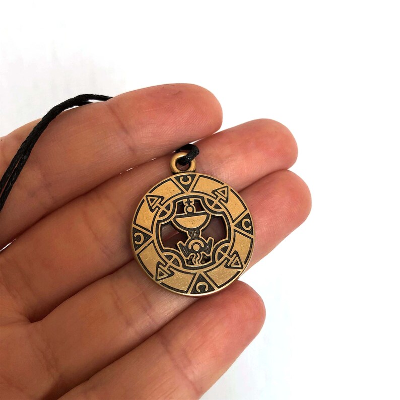 Love Amulet Kabbalistic Pentacle of the Queen Charm Necklace, Talisman ...