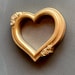 Gold Floral Wooden Heart Shaped Photo Picture Frame Wall Mounted, Wood ...