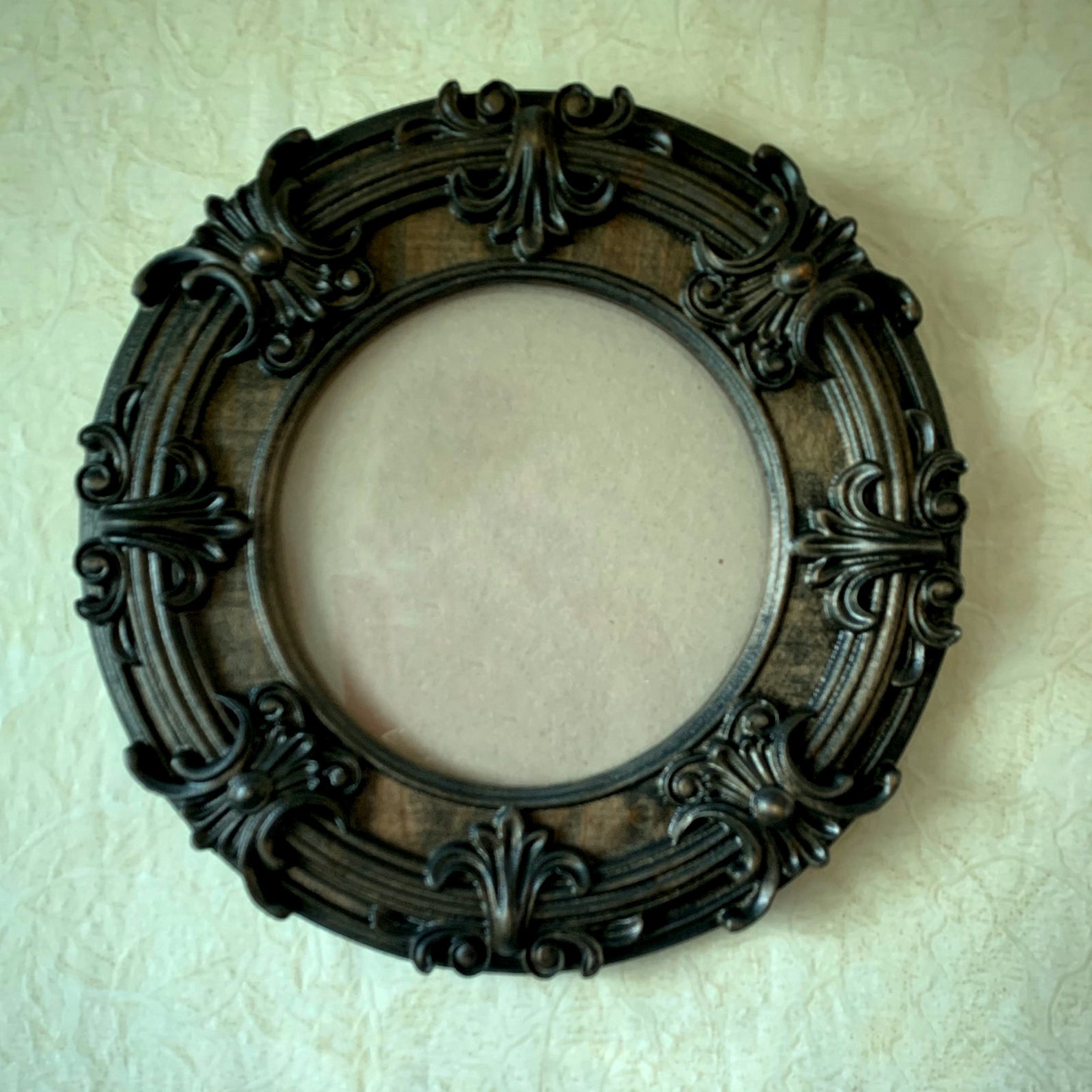 Round Photo Picture Frame Wall Mounted Home Decor Embroidery - Etsy