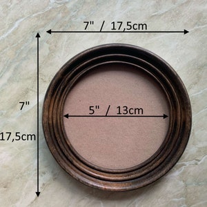 Round Circular Photo Frame Wooden Wall Mounted Picture Frames Home ...