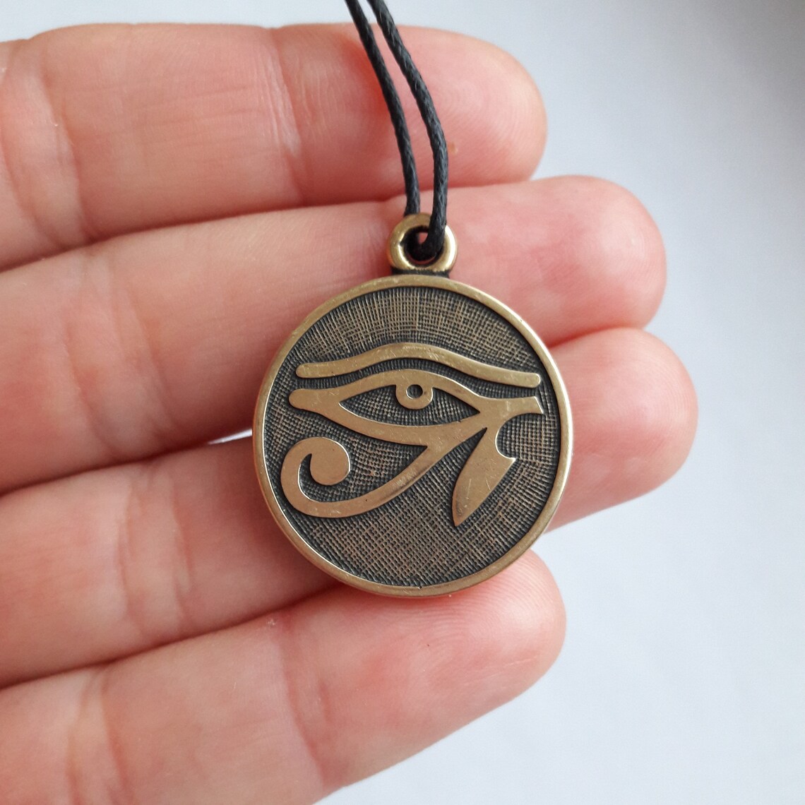 Eye of Horus Bronze Pendant Necklace Evil Eye of Protection | Etsy