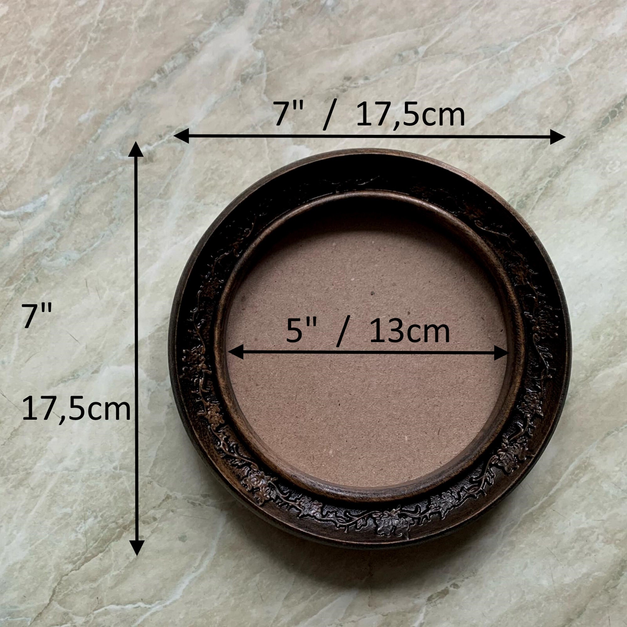 Round Photo Picture Frame Wall Mounted Home Decor Embroidery Frame ...