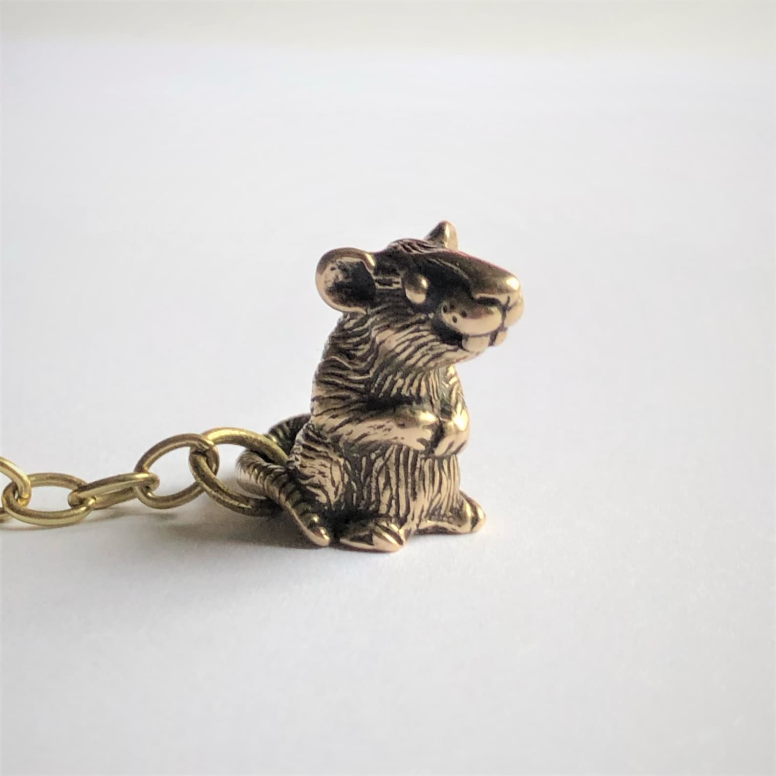 Rat Bronze Keychain. Rat Zodiac Sign Keyring. Year of the Rat - Etsy