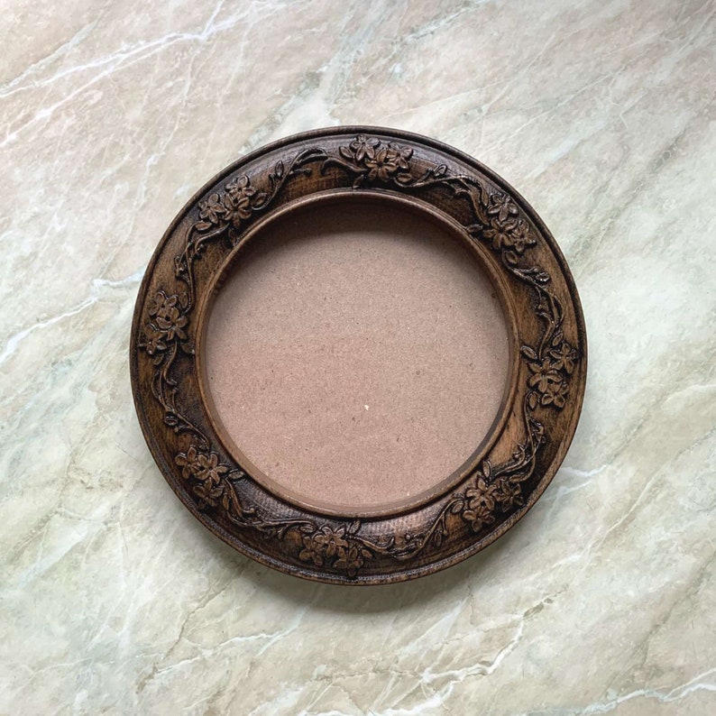 Round Flower Photo Picture Decorative Frame Floral Ornate - Etsy