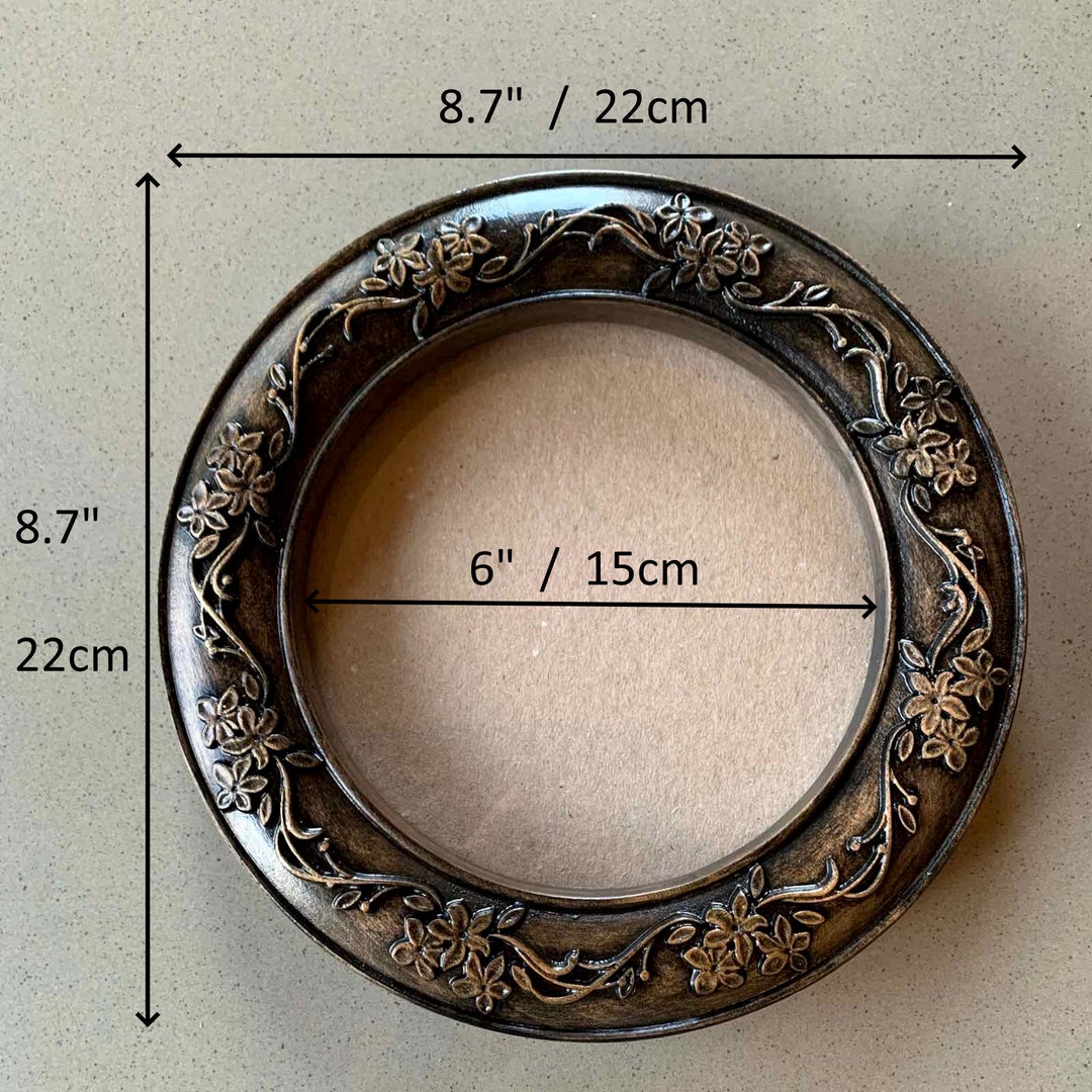 Round Flower Photo Picture Decorative Frame Floral Ornate Romantic ...