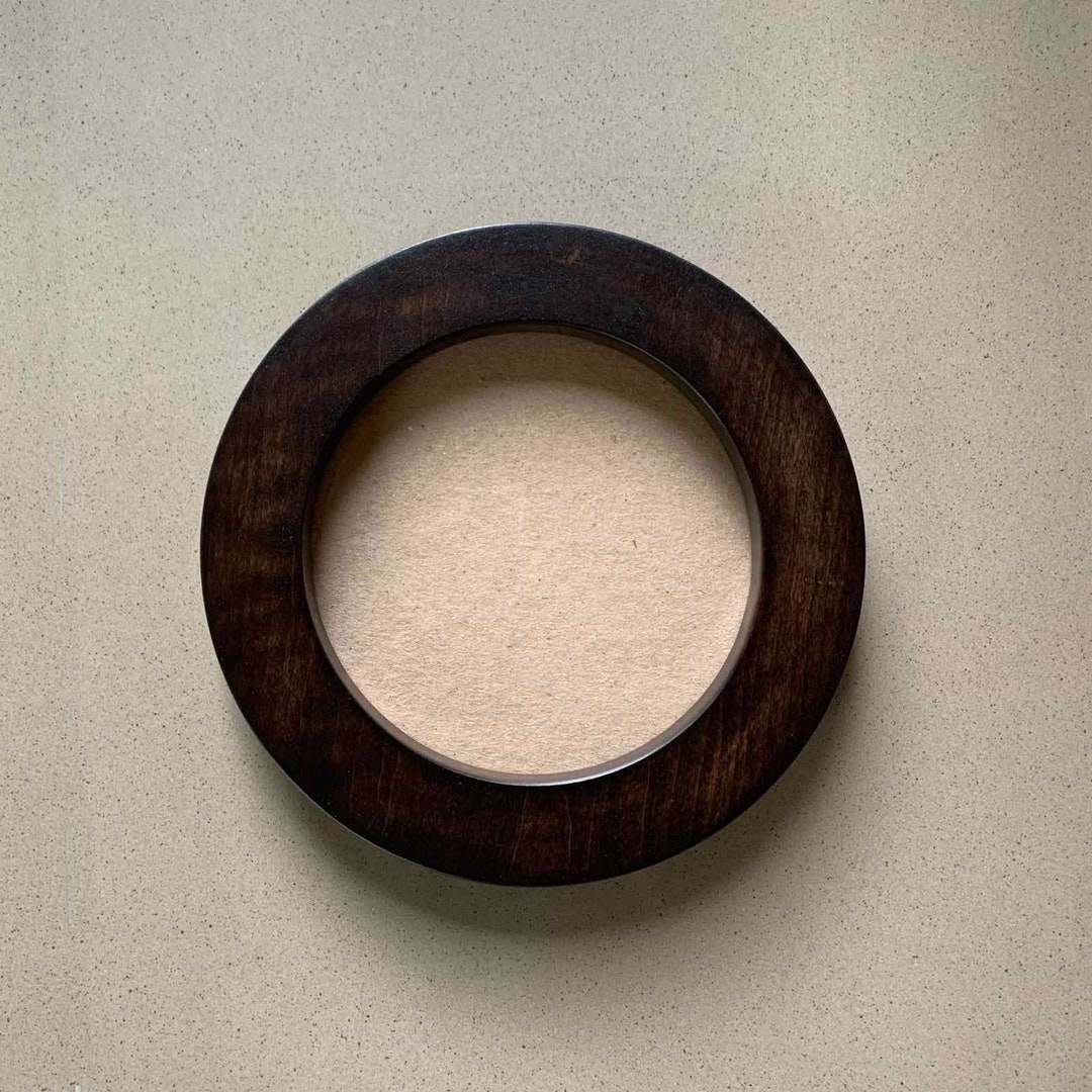 6x6 Inches Round Photo Picture Decorative Frame Carved Wood Wall ...