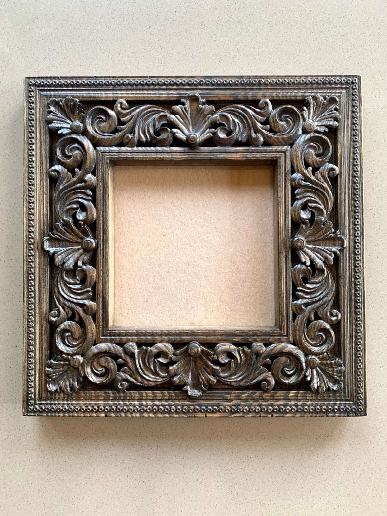 Beautiful Wood Wall Picture Frame. Decorative Square Photo - Etsy