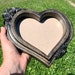 Floral Wooden Heart Shaped Photo Picture Frame Wall Mounted, Wood ...
