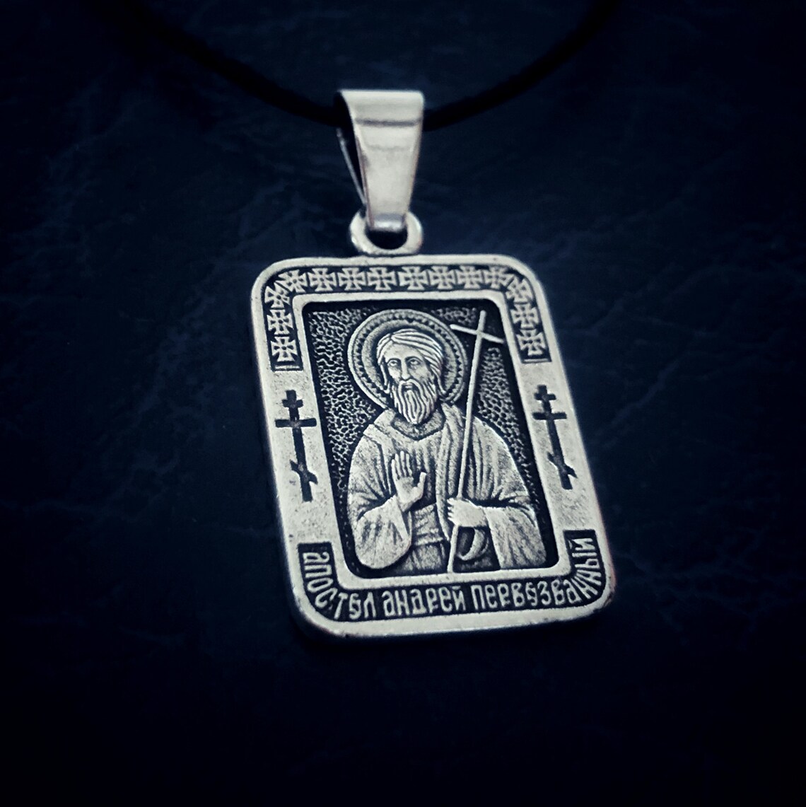Saint Andrew Christian Pendant. St Andrew the Apostle Icon - Etsy