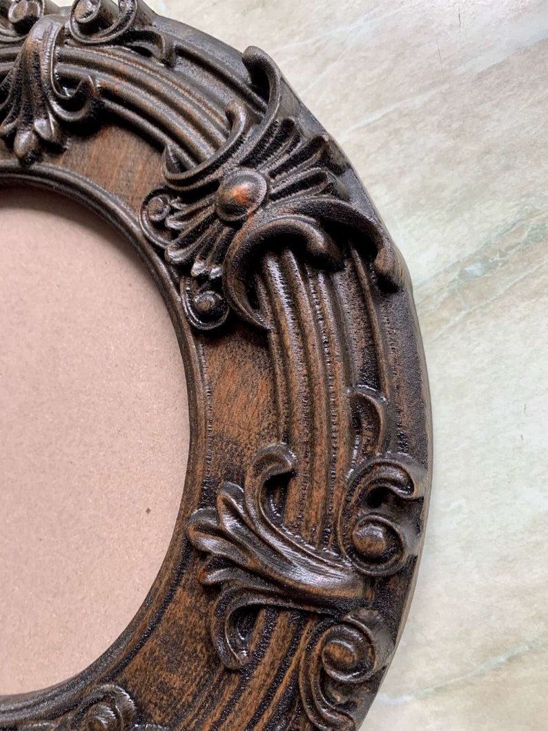 Round Photo Picture Frame Wall Mounted Home Decor Embroidery | Etsy