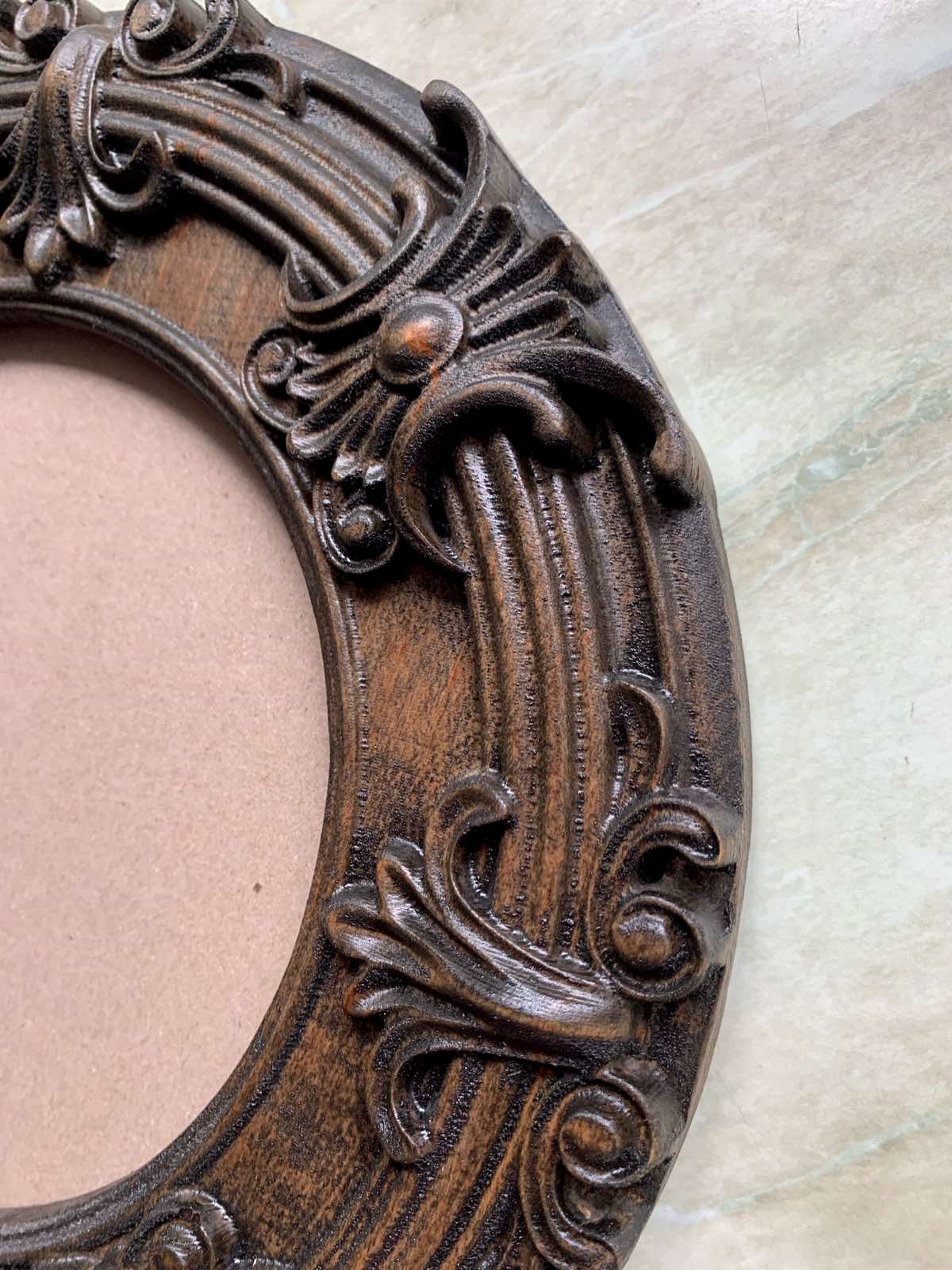 Round Photo Picture Frame Wall Mounted Home Decor Embroidery | Etsy