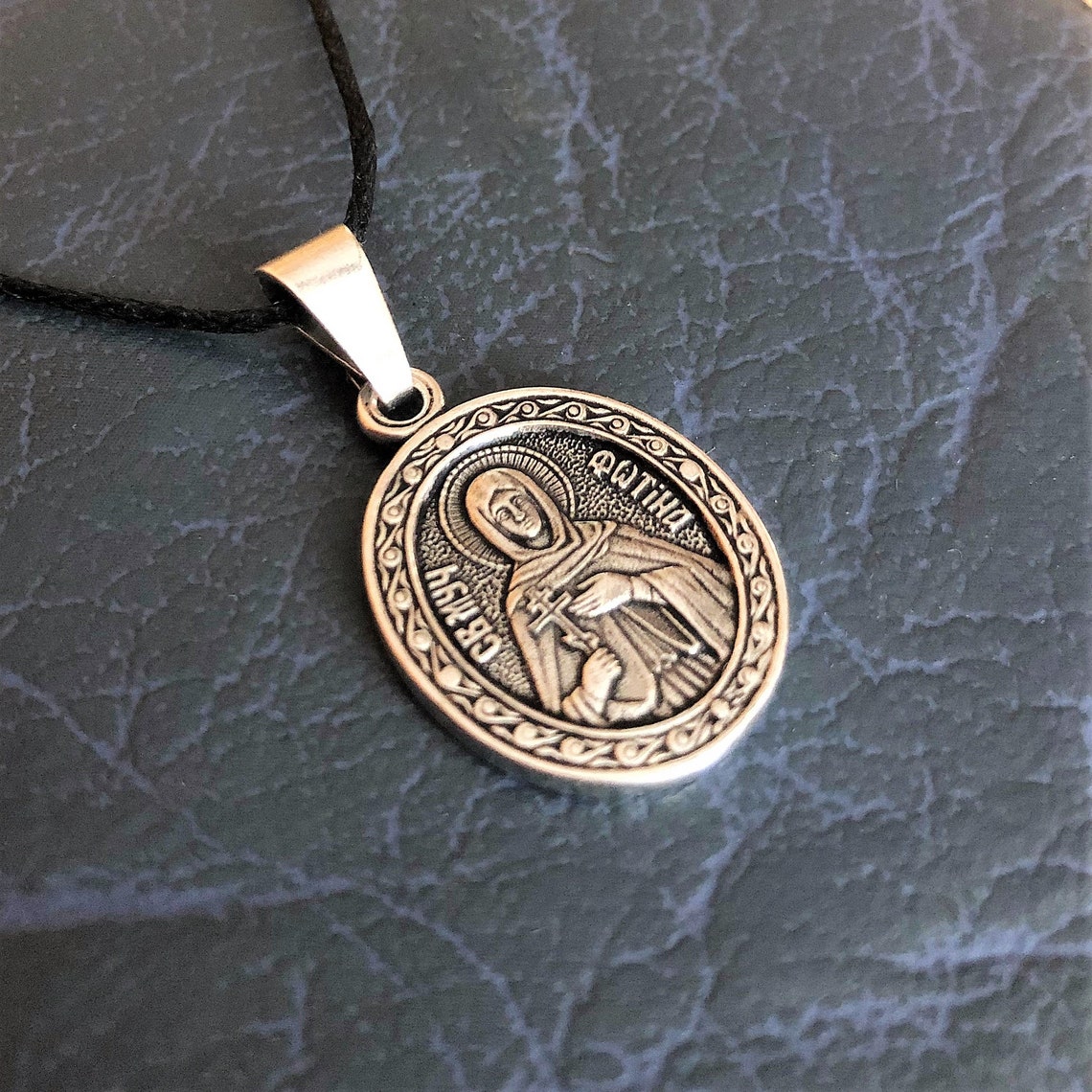 Saint Photine svetlana Icon Necklace. Great-martyr Photine - Etsy