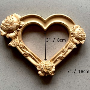 Gold Heart Shaped Photo Picture Frame With Roses, Wood Carving, Love ...