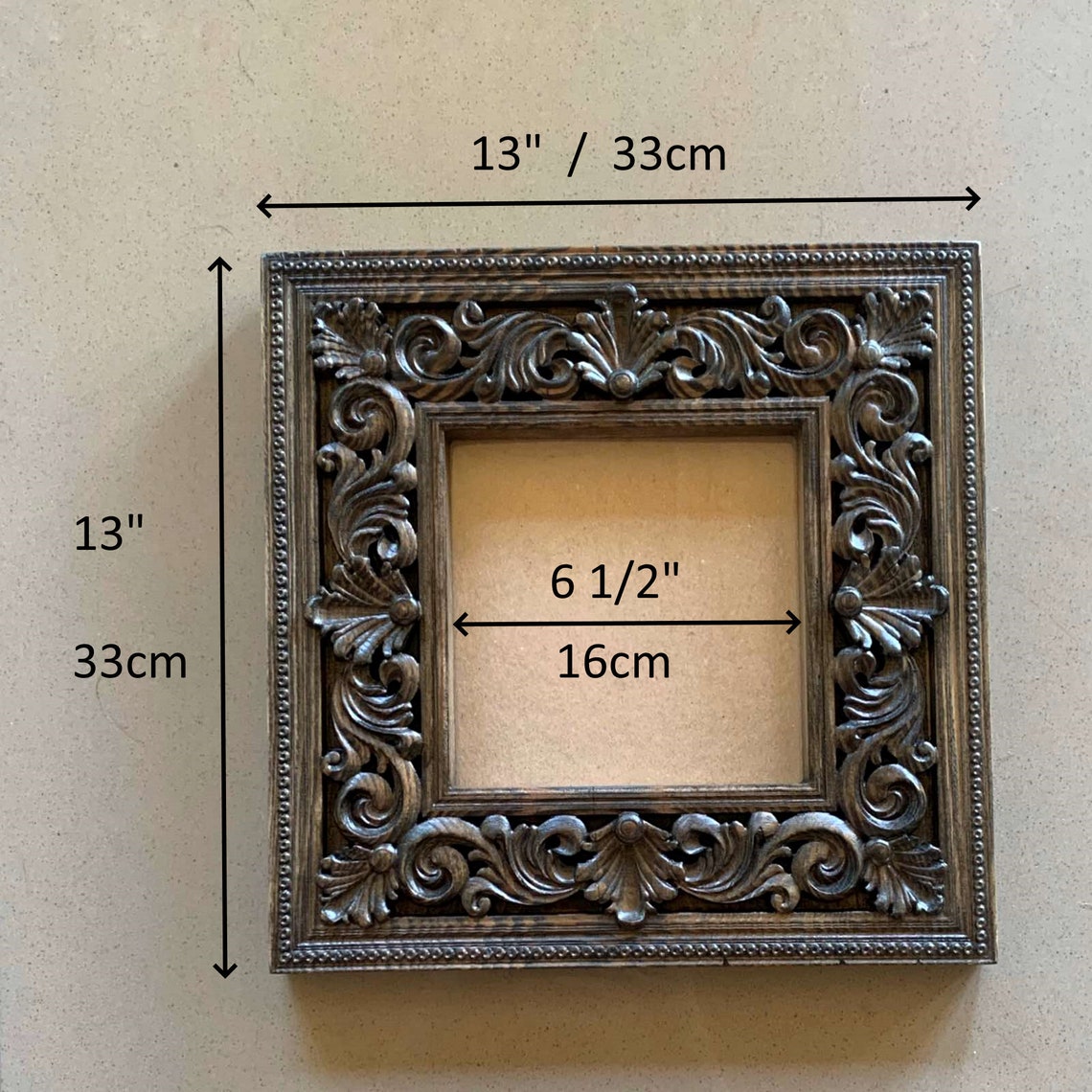 Beautiful Wood Wall Picture Frame. Decorative Square Photo - Etsy